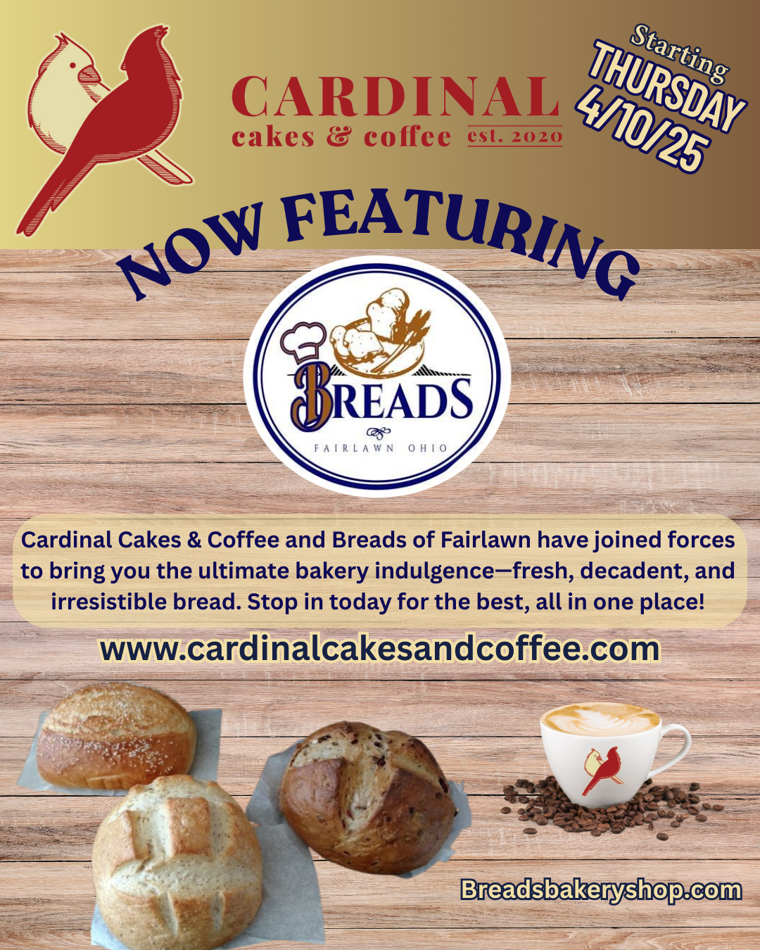 Cardinal Cakes & Coffee Website