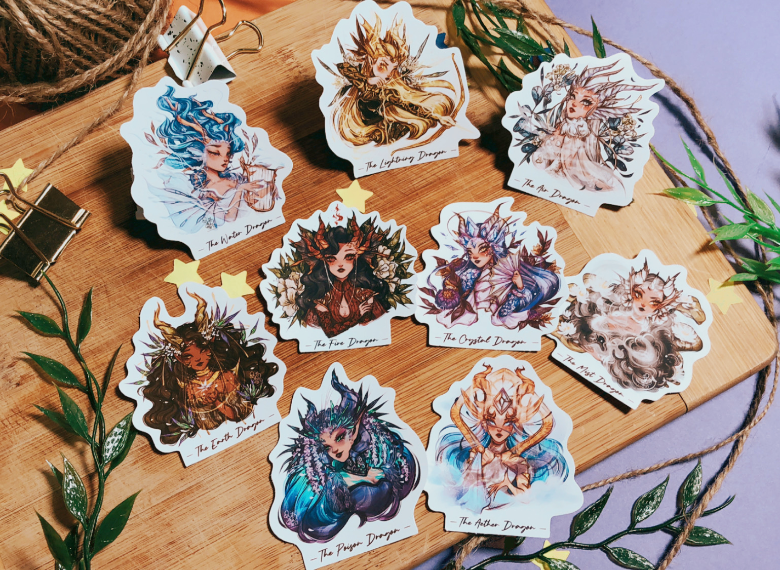 Sticker Set Elemental Dragon — Roy The Art