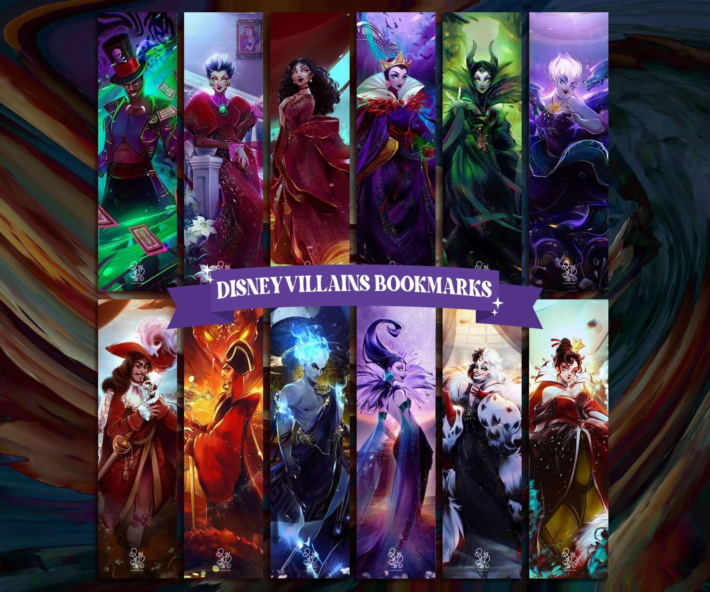 Full-Set Bookmarks - DISNEY VILLAINS — Roy The Art