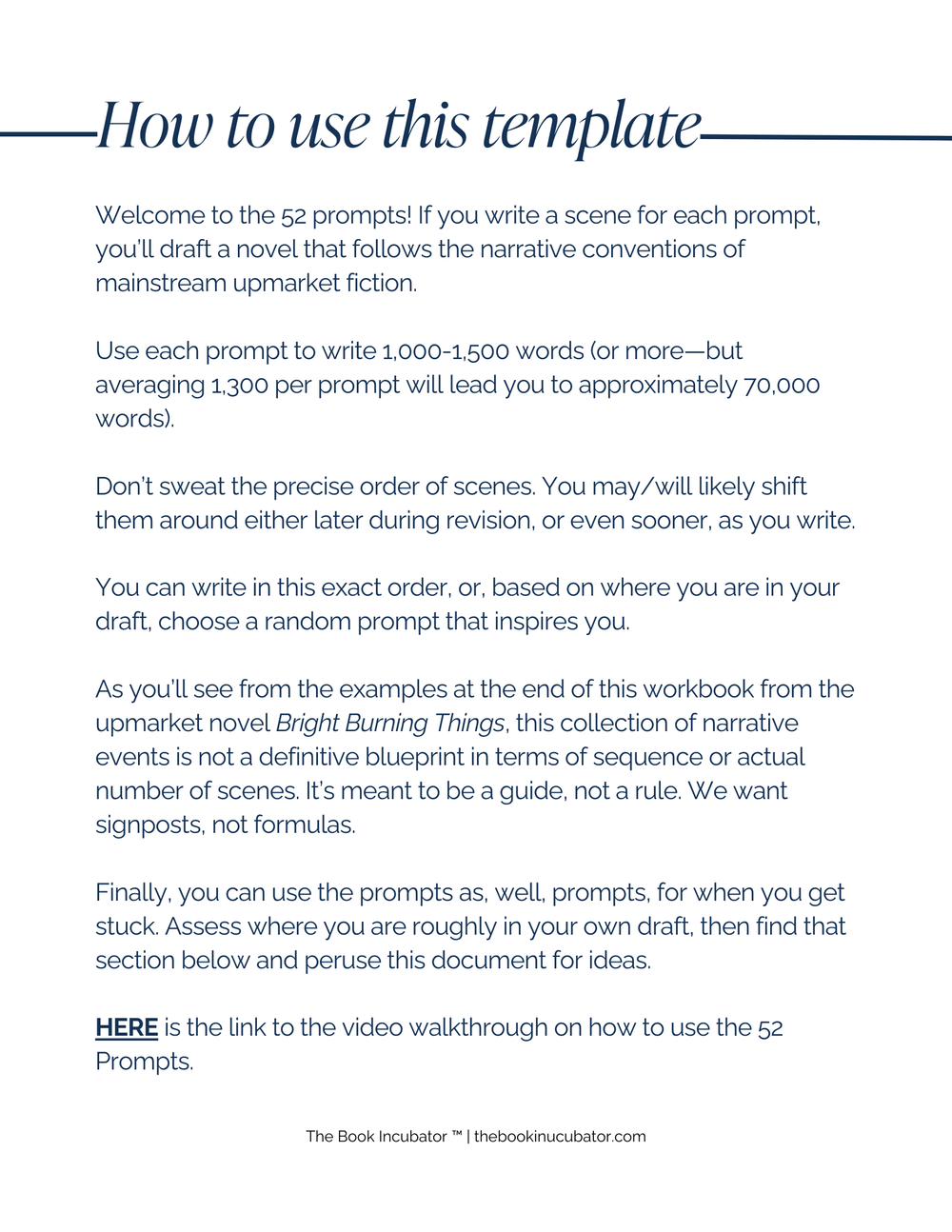 Novel in 52 Prompts — The Book Incubator | Novel Writing Program