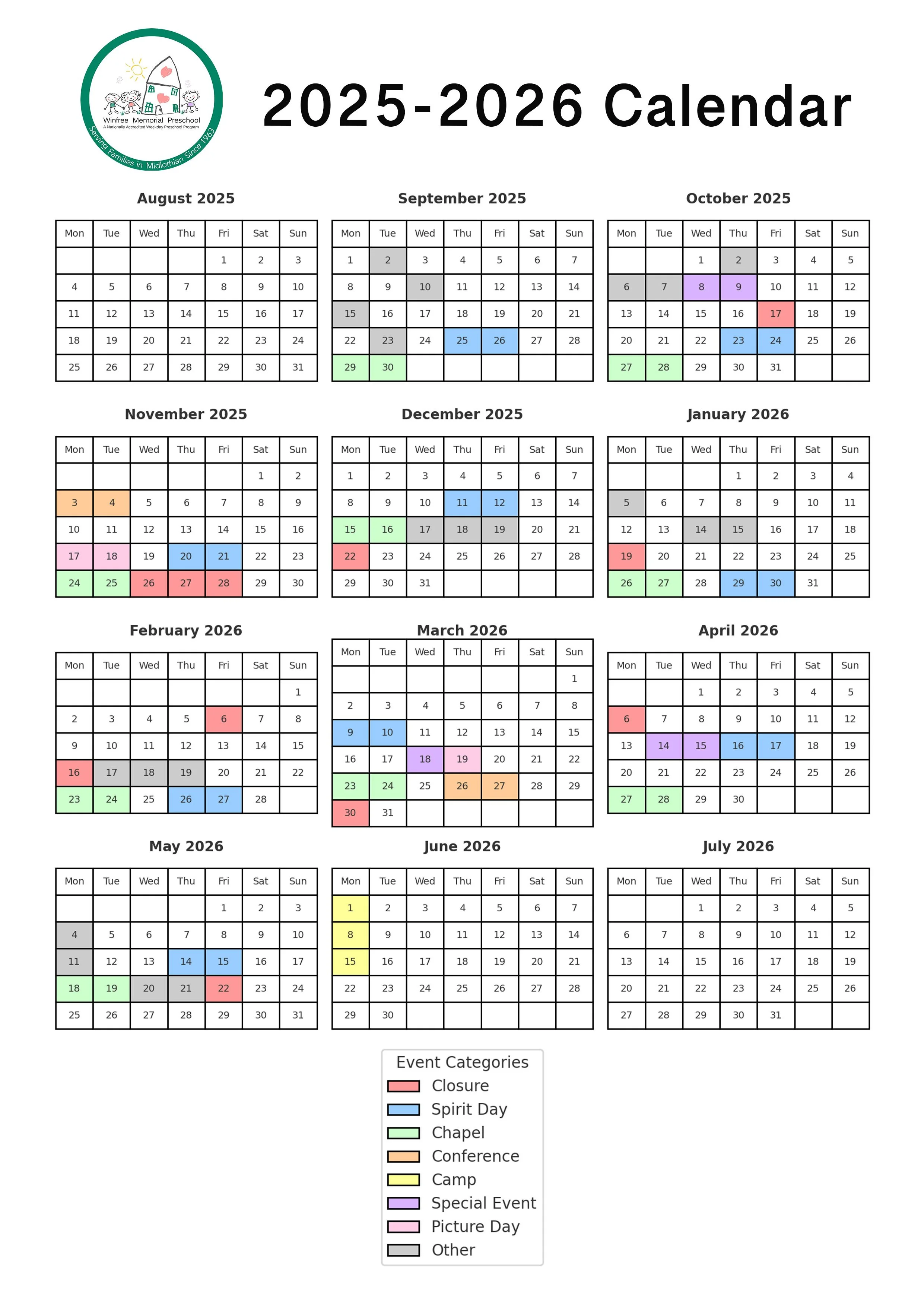Events — Winfree Memorial Preschool