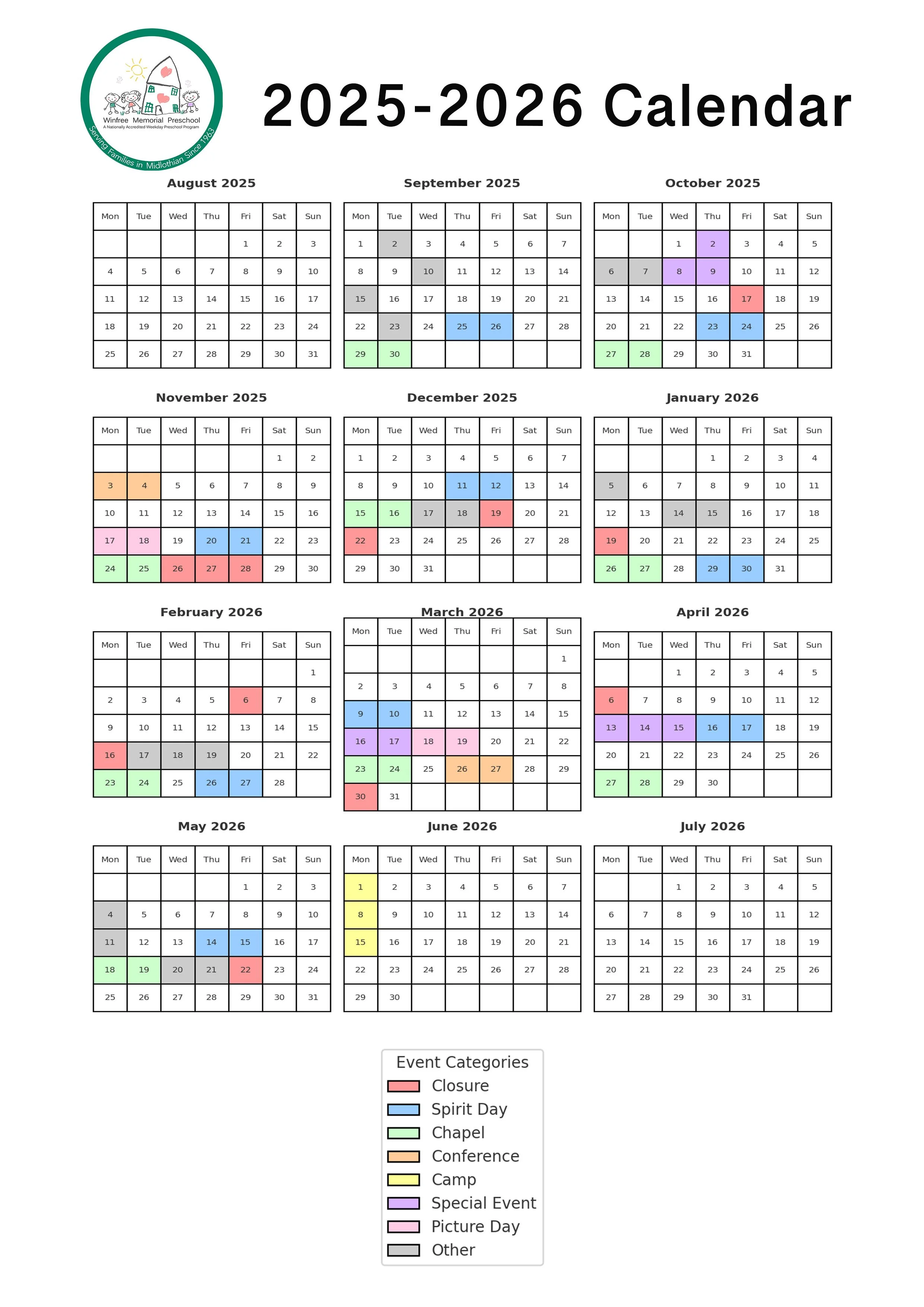 Events — Winfree Memorial Preschool