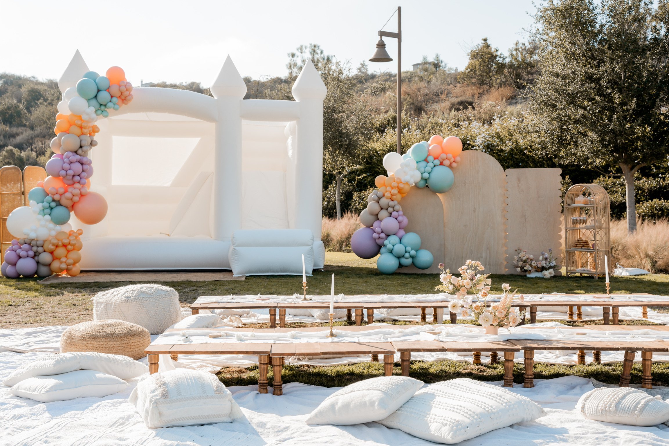 The Combo - White Bounce House with Slide Rental — Inflate Louisville