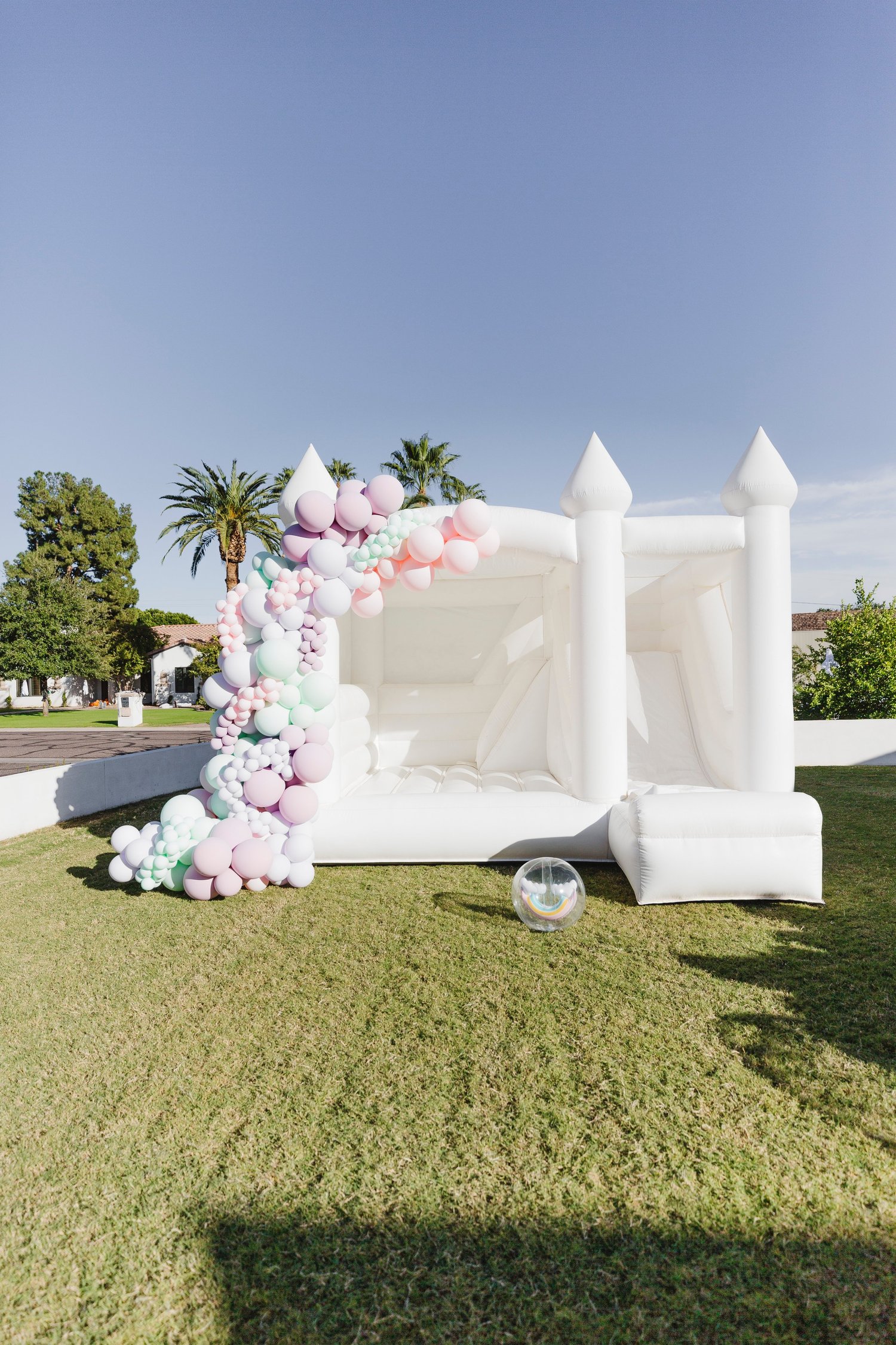 The Combo - White Bounce House with Slide Rental — Inflate Louisville