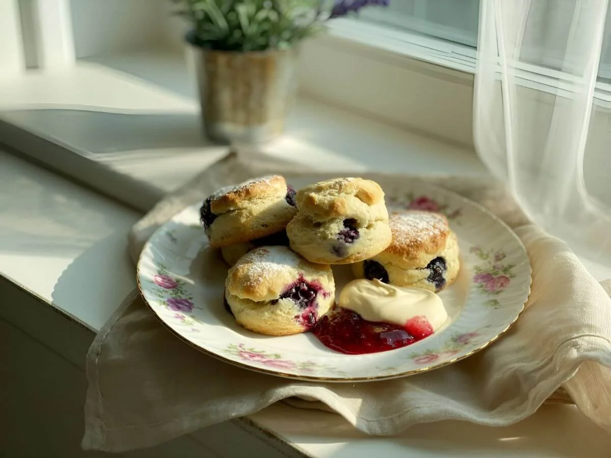 Mini Blueberry Scones with Clotted Cream for Bridal Garden Teas — Lilly ...