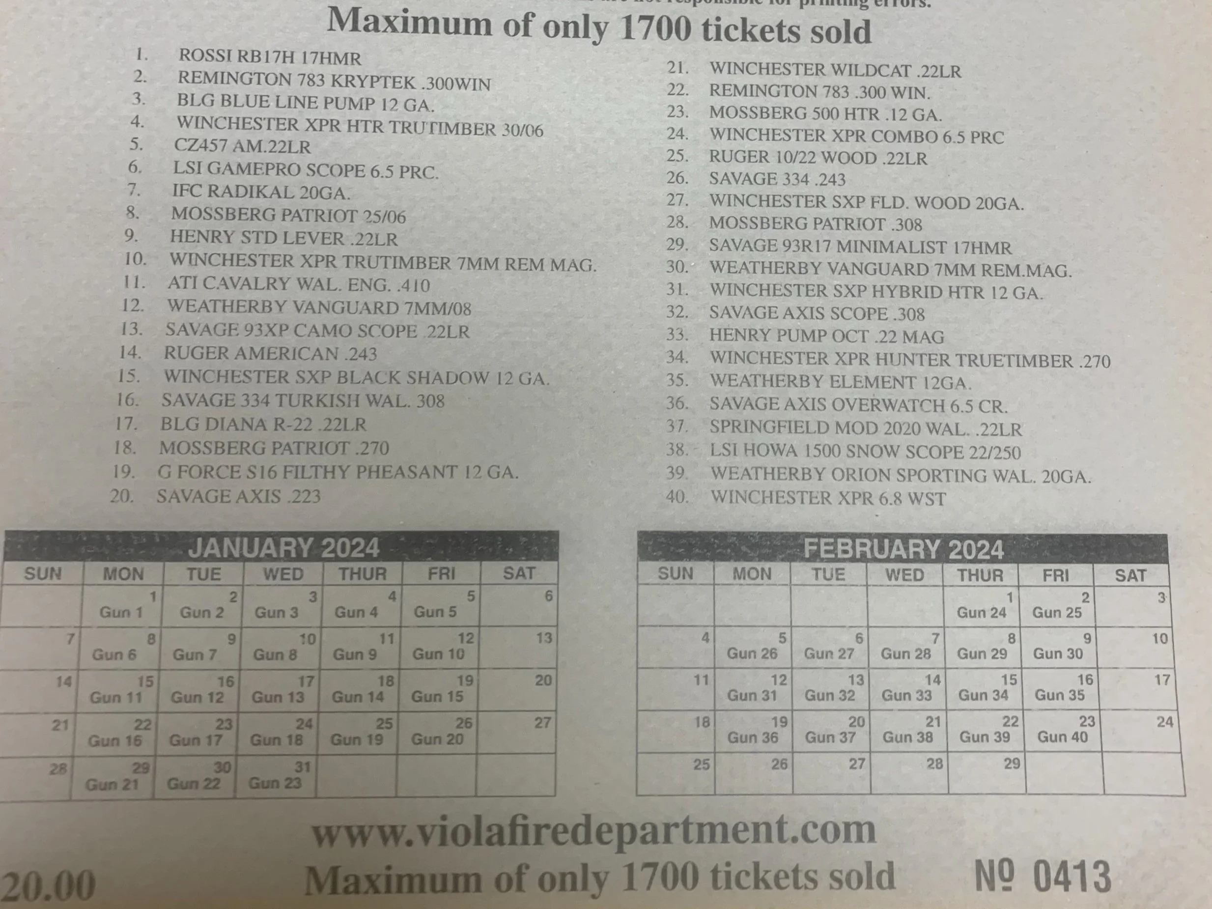 Viola Gun Raffle — Viola Fire Department