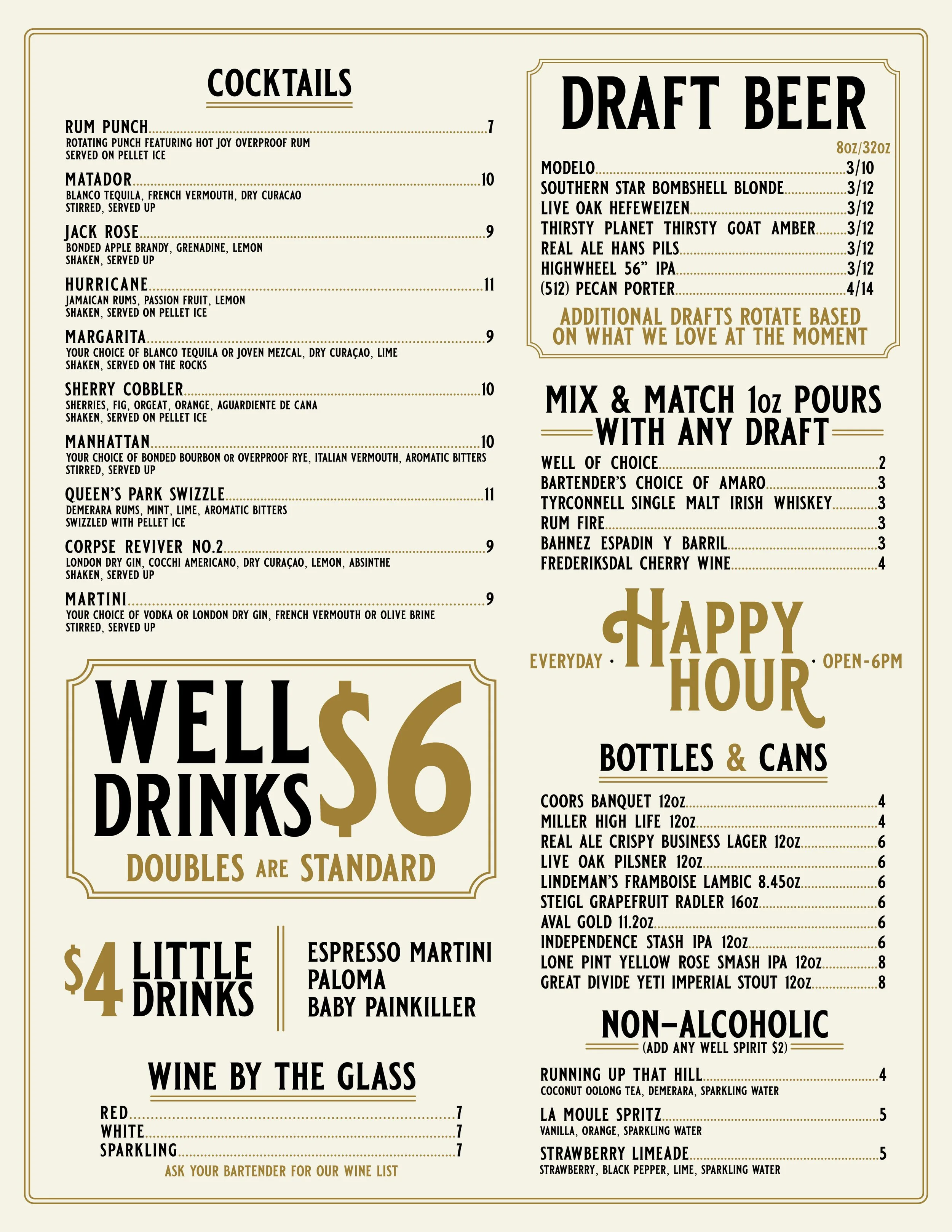 Menu — Double Standard