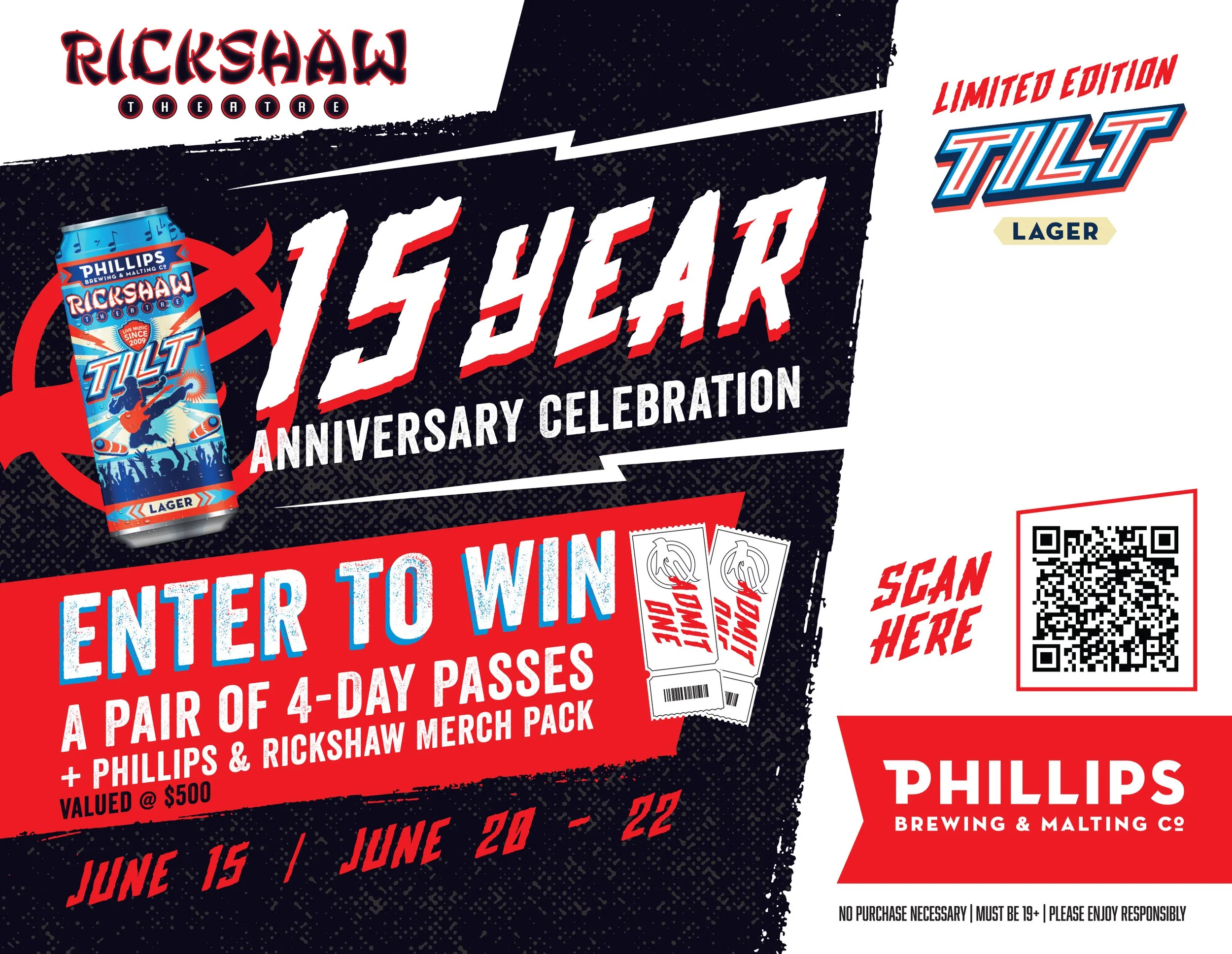 Rickshaw 15th Anniversary Tilt Lager ETW — Phillips Brewing