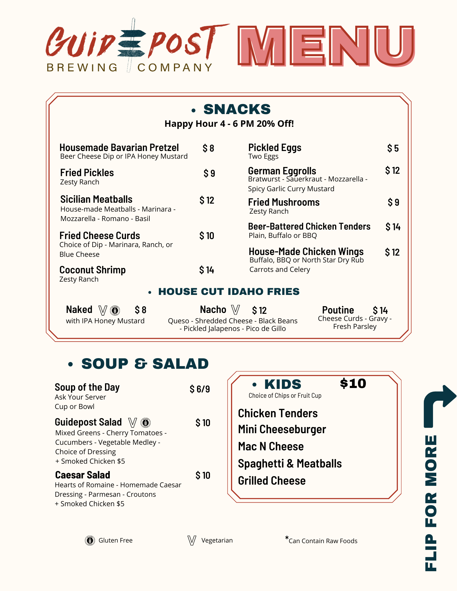 Food Menu — Guidepost Brewing Company