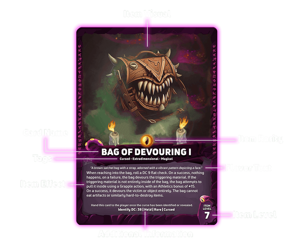 Free Pathfinder 2e Cursed Magical Item Cards — Adventurers Arsenal