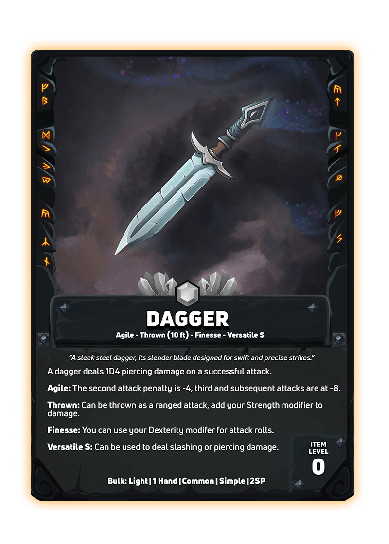 Free Pathfinder 2e Equipment Card — Adventurers Arsenal