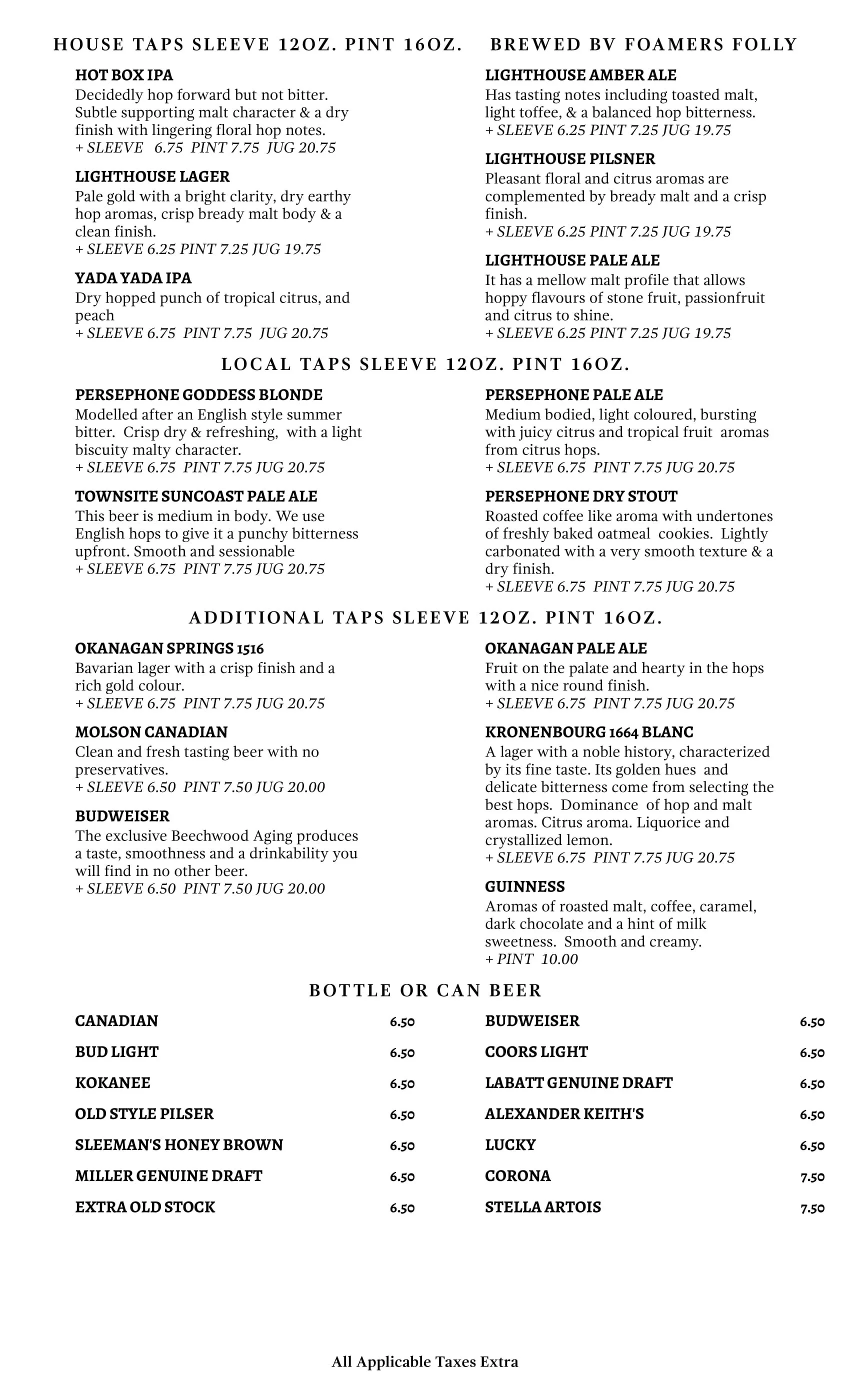 General 1 — The Lighthouse Pub