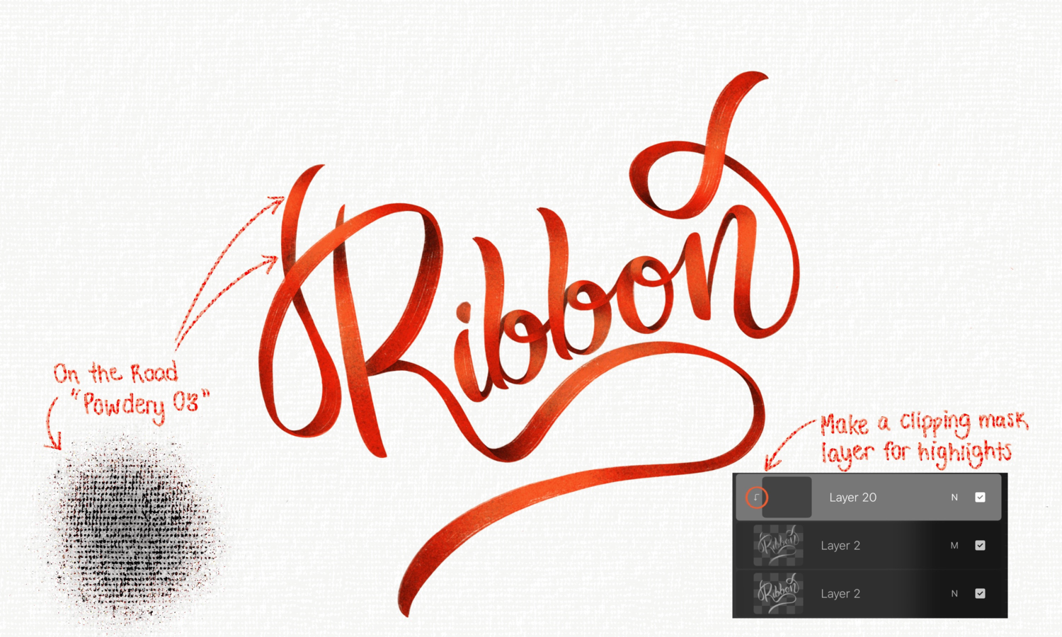 How to Create Ribbon Lettering in Procreate — Matthew Brownoff Design