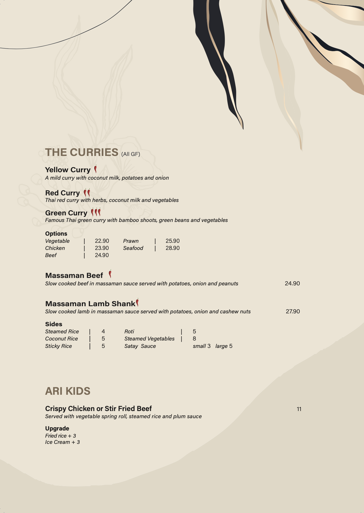 Menu — Ari Thai Kitchen & Bar