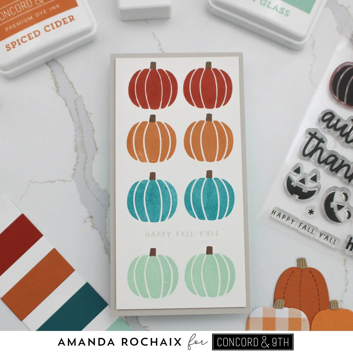 Concord & 9th— Grid Stamped Pumpkins — crafty daydreams