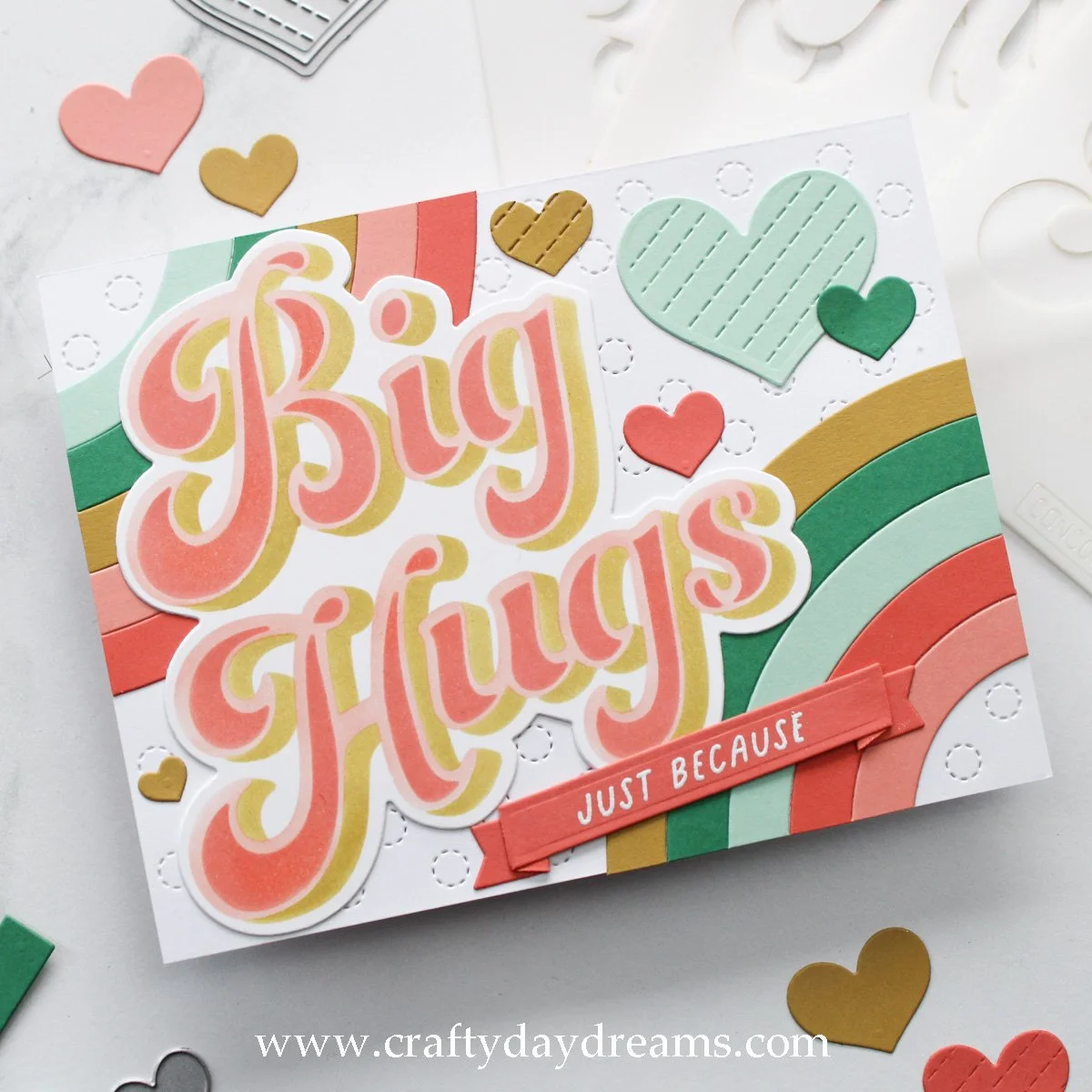 Concord & 9th—Big Hugs Retro Rainbow Card — crafty daydreams