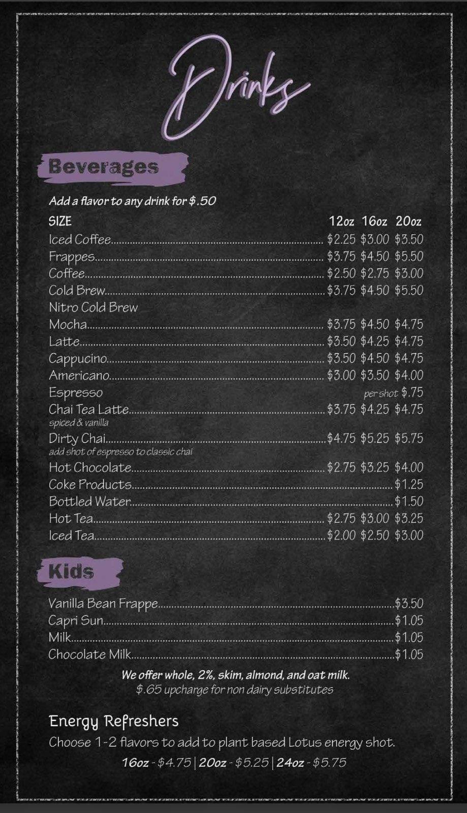 Menu — Sweet Vail Cafe