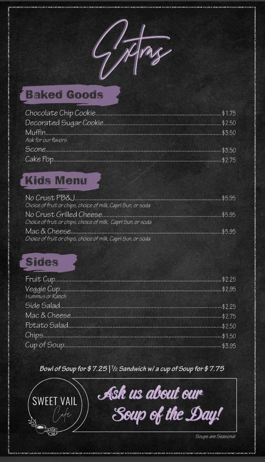 Menu — Sweet Vail Cafe