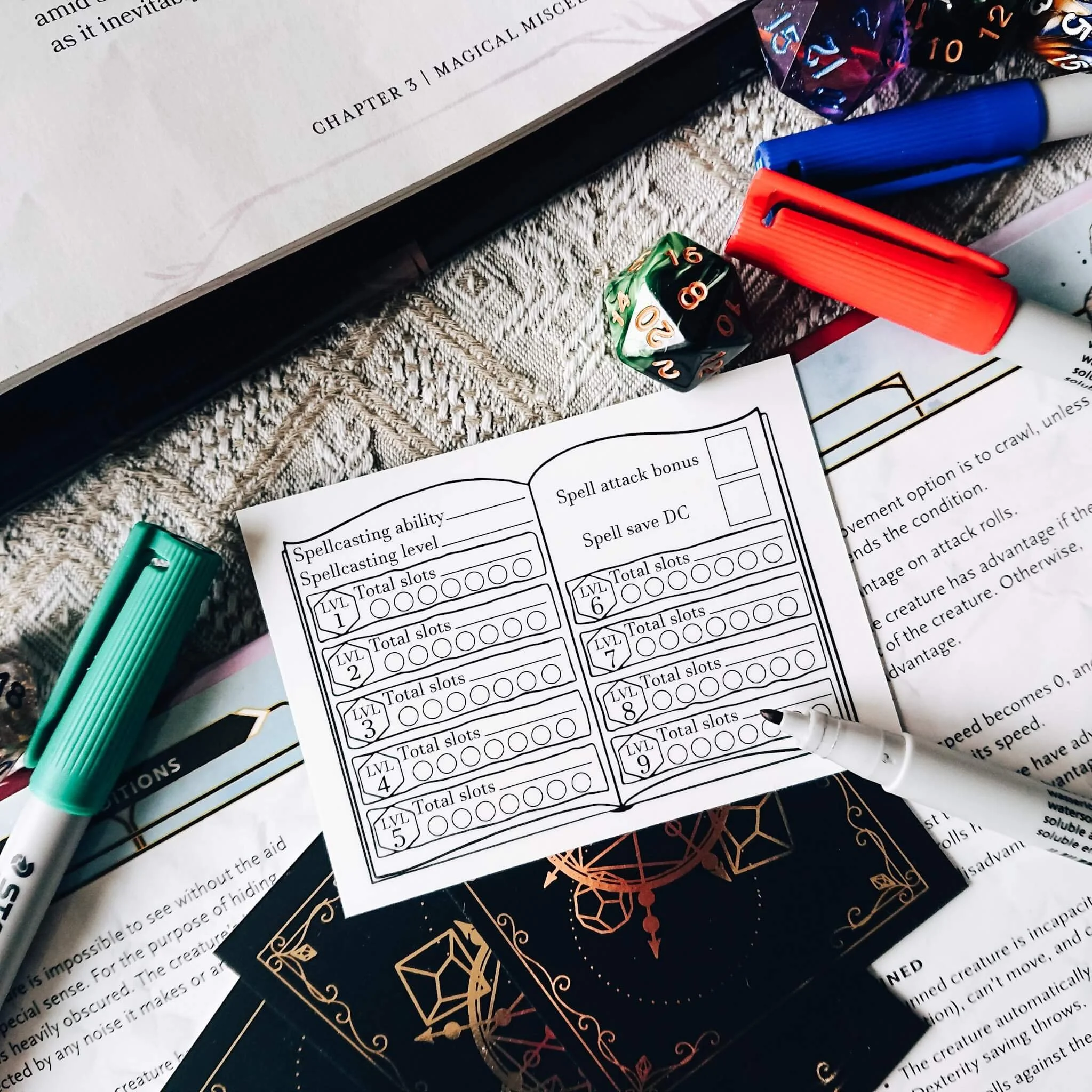 Printable d&d spell slot tracker cards — Alderdoodle - DnD Accessories ...