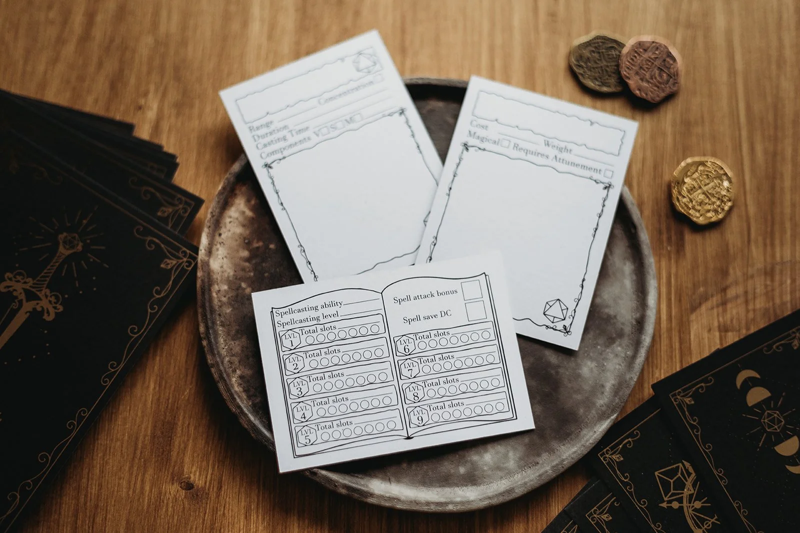 Printable TTRPG note cards — Alderdoodle - DnD Accessories & Illustration