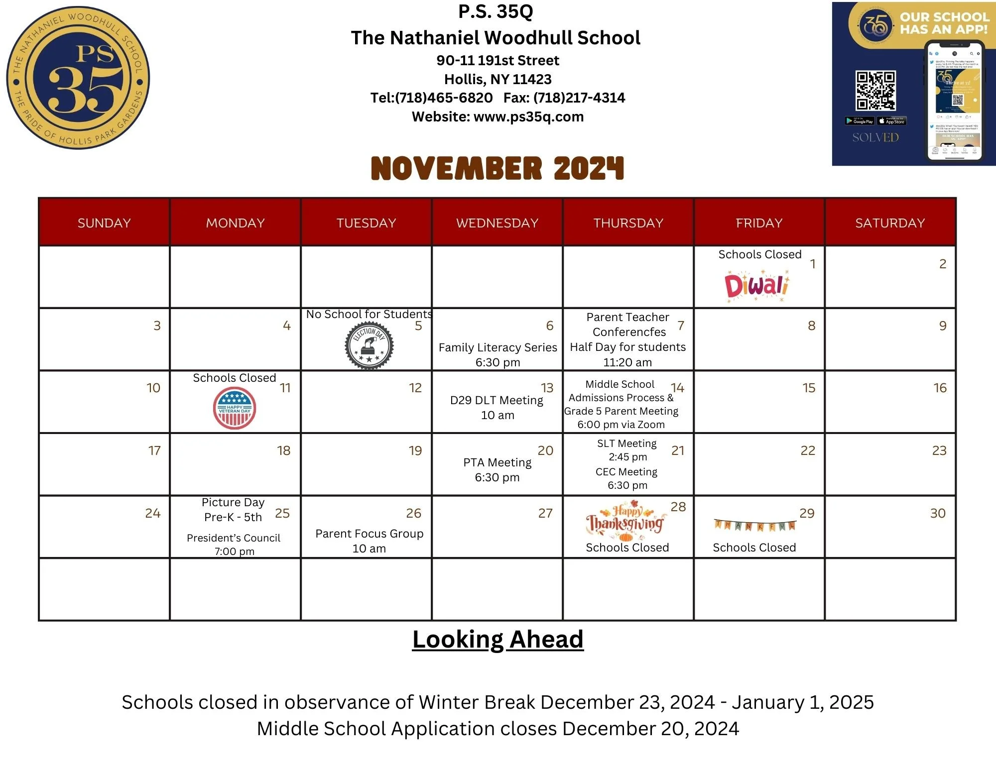 Calendar — PS 035 Nathaniel Woodhull