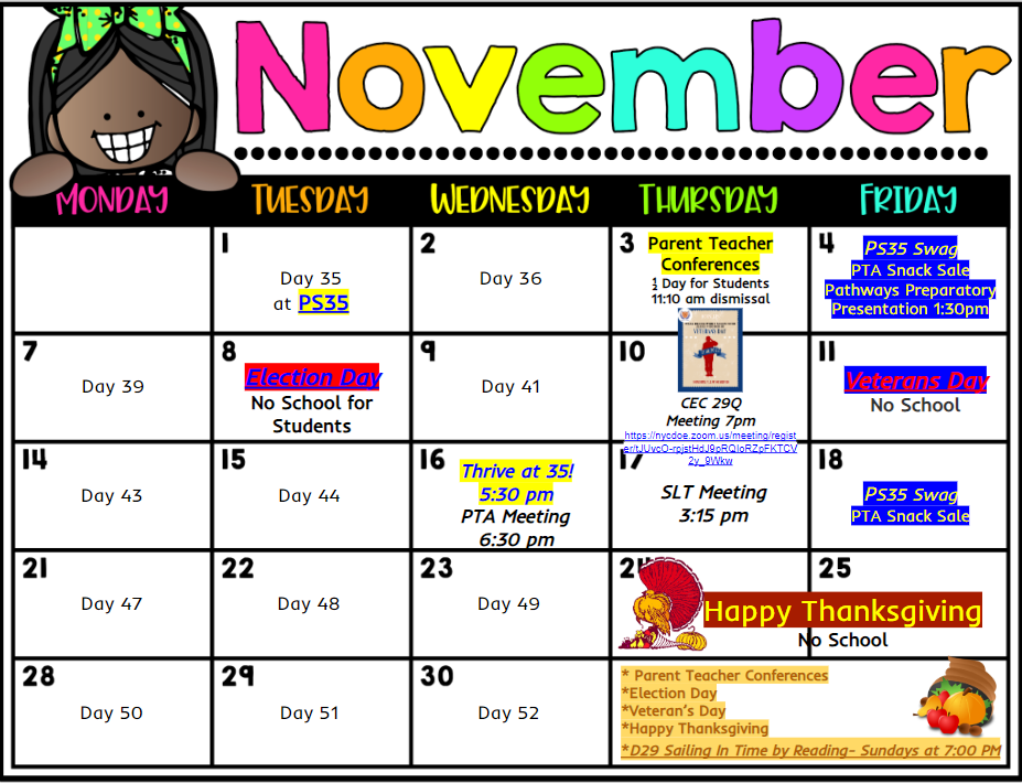 Calendar — PS 035 Nathaniel Woodhull