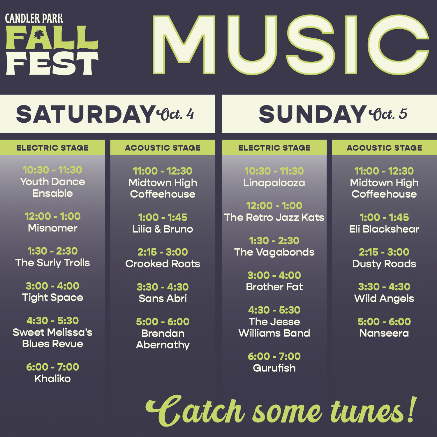 Schedule — Candler Park Fall Fest 2026