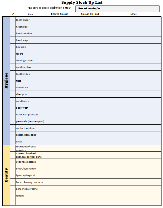 Stocking Up / Preparing Lists — LemmikkiWealth