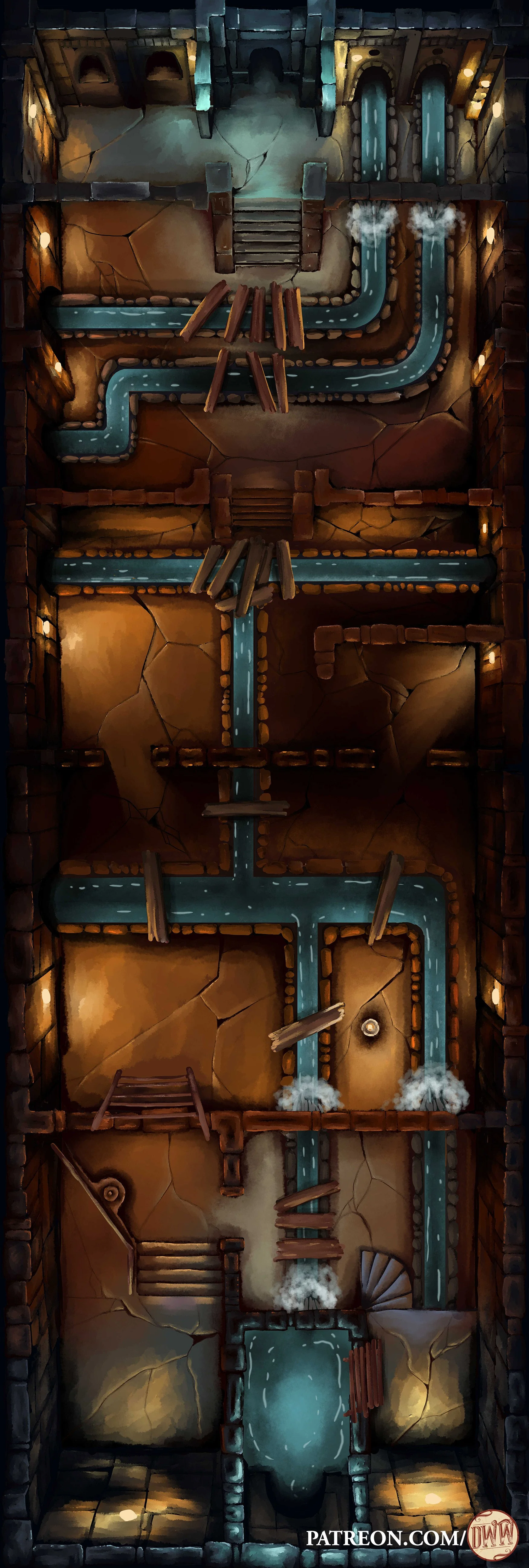 Bog Dragon Phased Battle Map — Domille's Wondrous Works