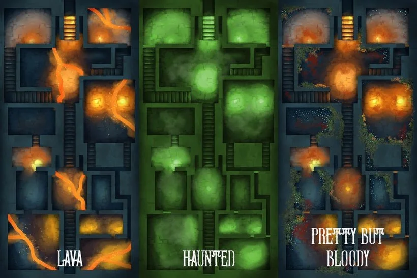 Lava Lakes Forest Battle Map — Domille's Wondrous Works