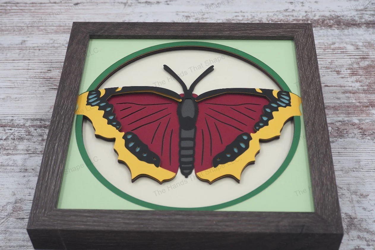 Reeling Fisherman Layered Paper Art Shadow Box