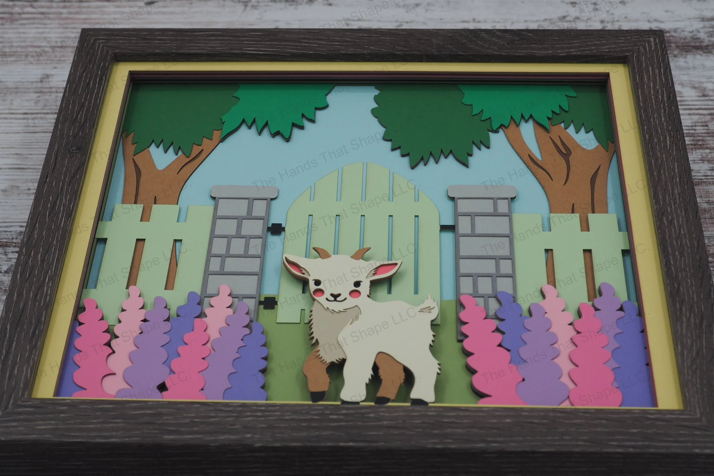Water Mill Layered Paper Art Shadow Box