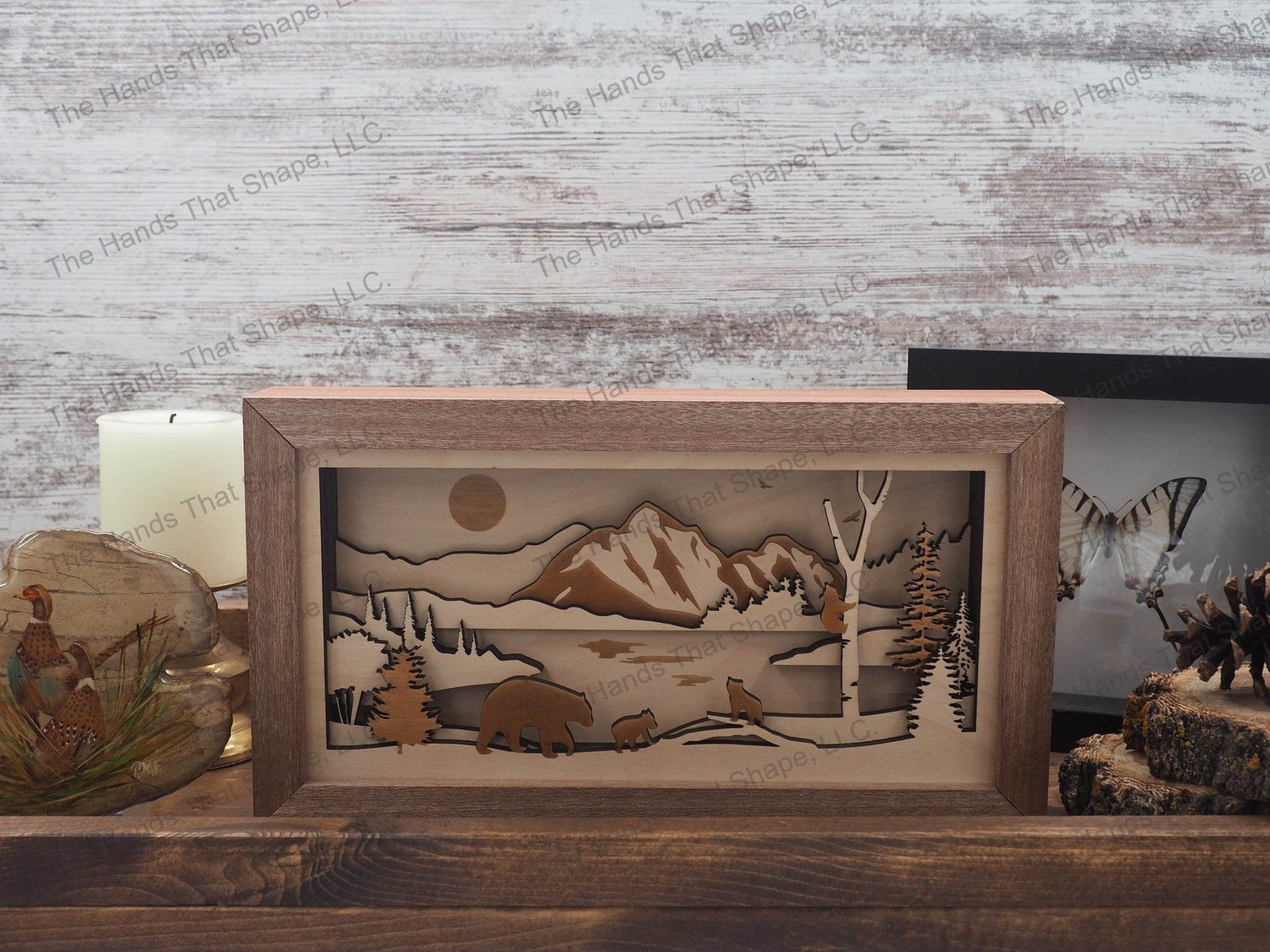 Geyser Layered Wood Shadow Box