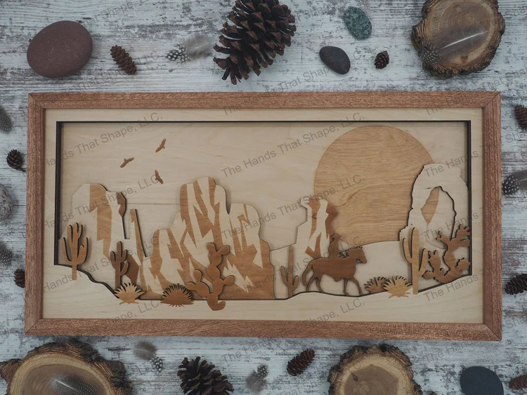 Geyser Layered Wood Shadow Box