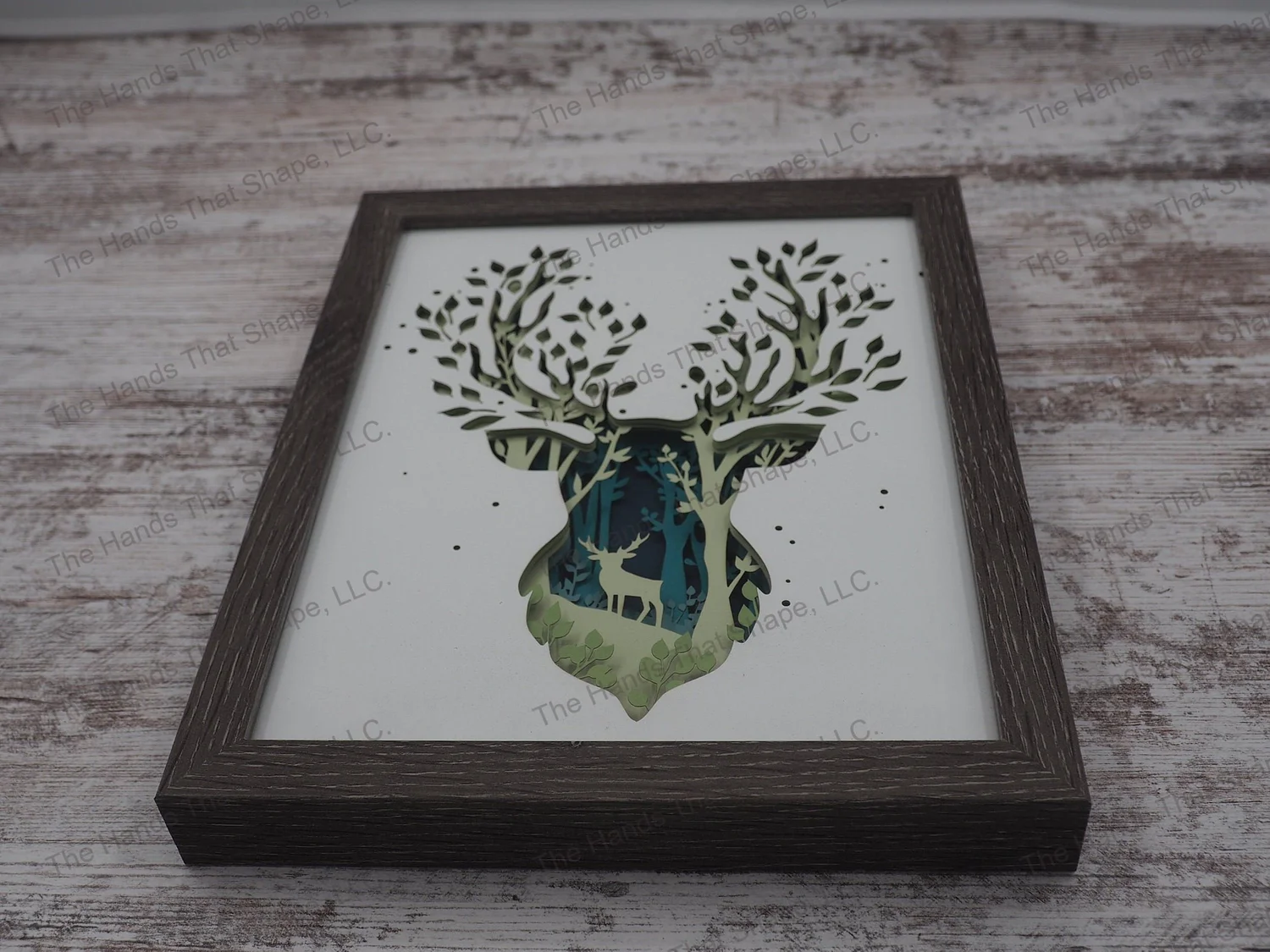 Woodland Bridge Layered Paper Art Shadow Box