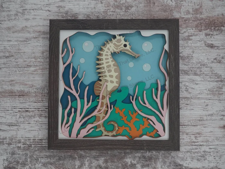 Peacock Layered Paper Art Shadow Box