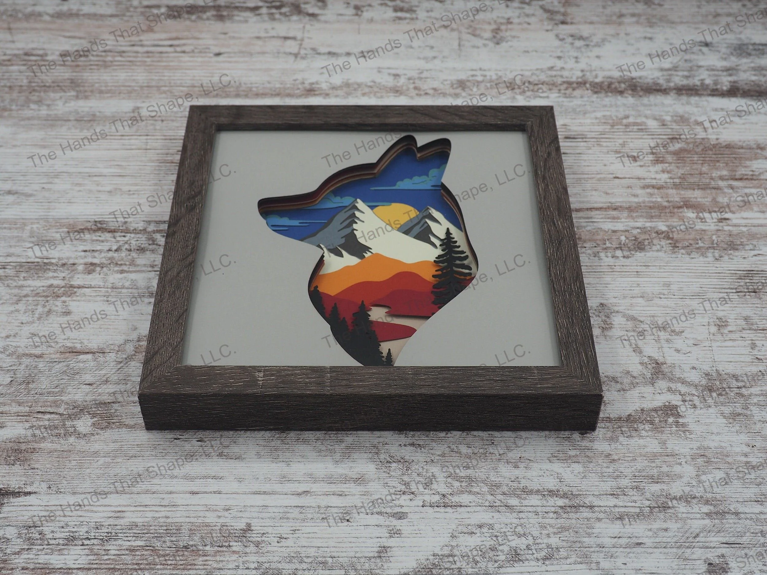 Northern Lights Layered Paper Art Shadow Box