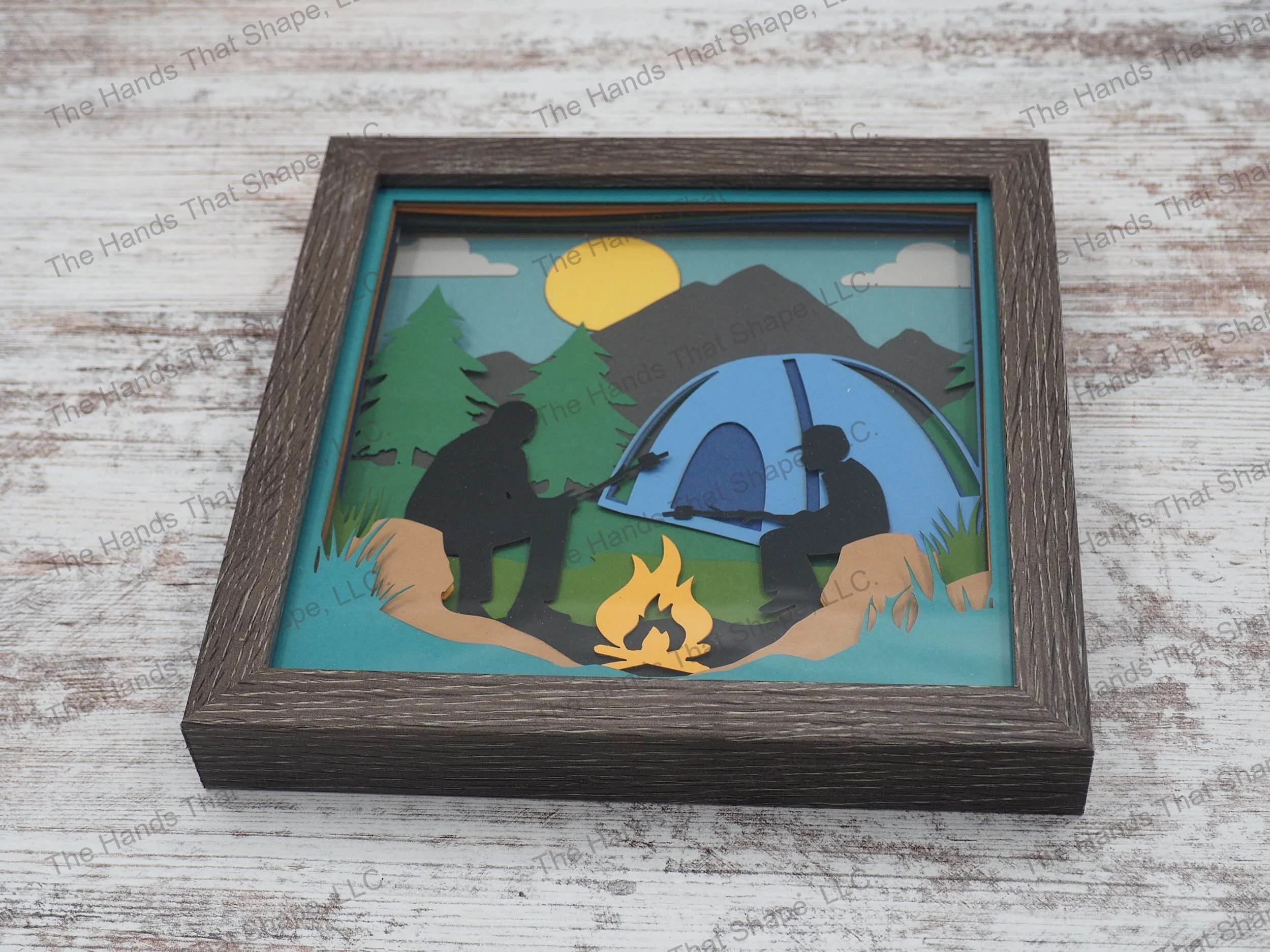 Deer Silhouette Layered Paper Art Shadow Box