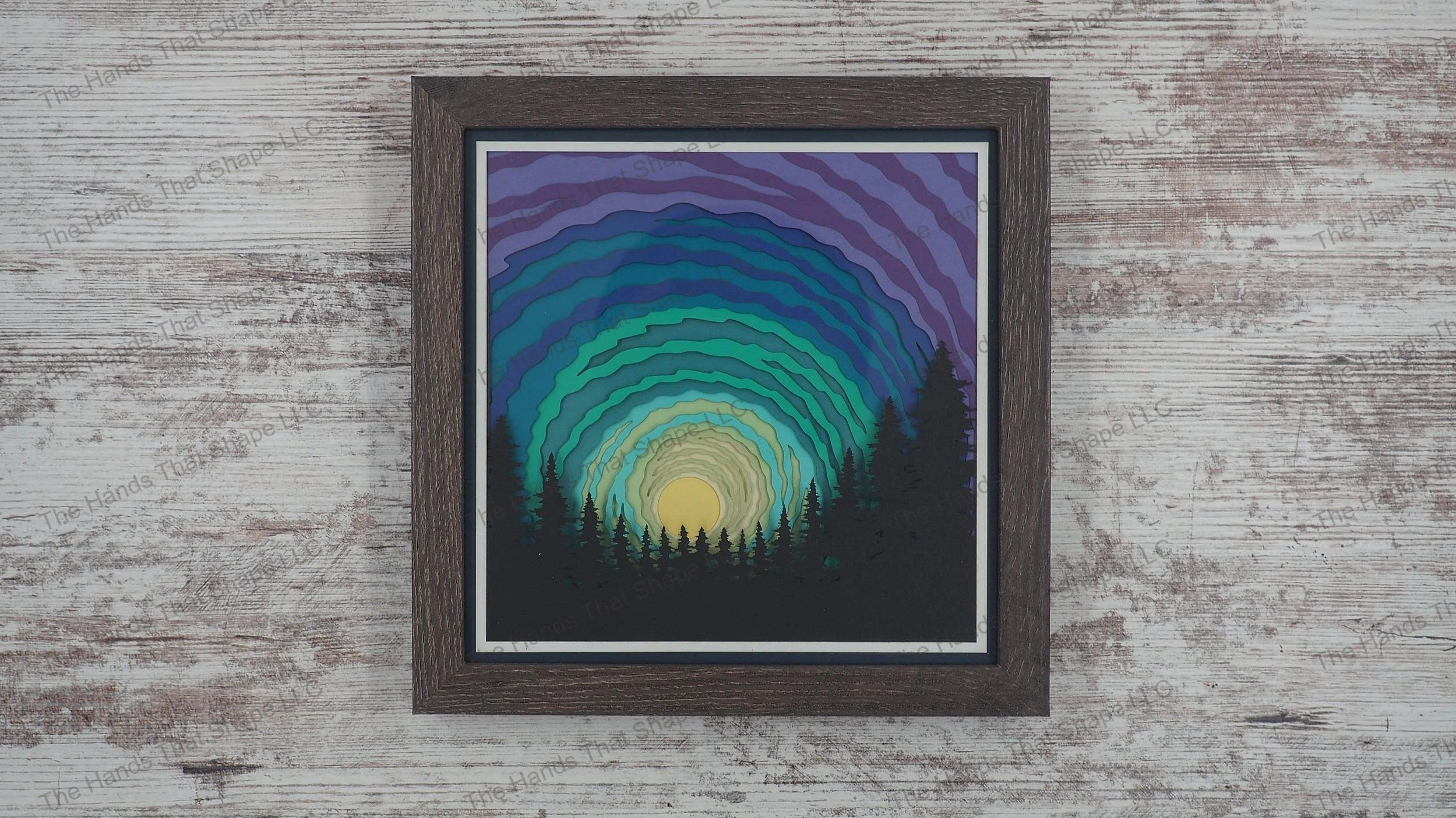 Sunflower "Home" Layered Paper Art Shadow Box