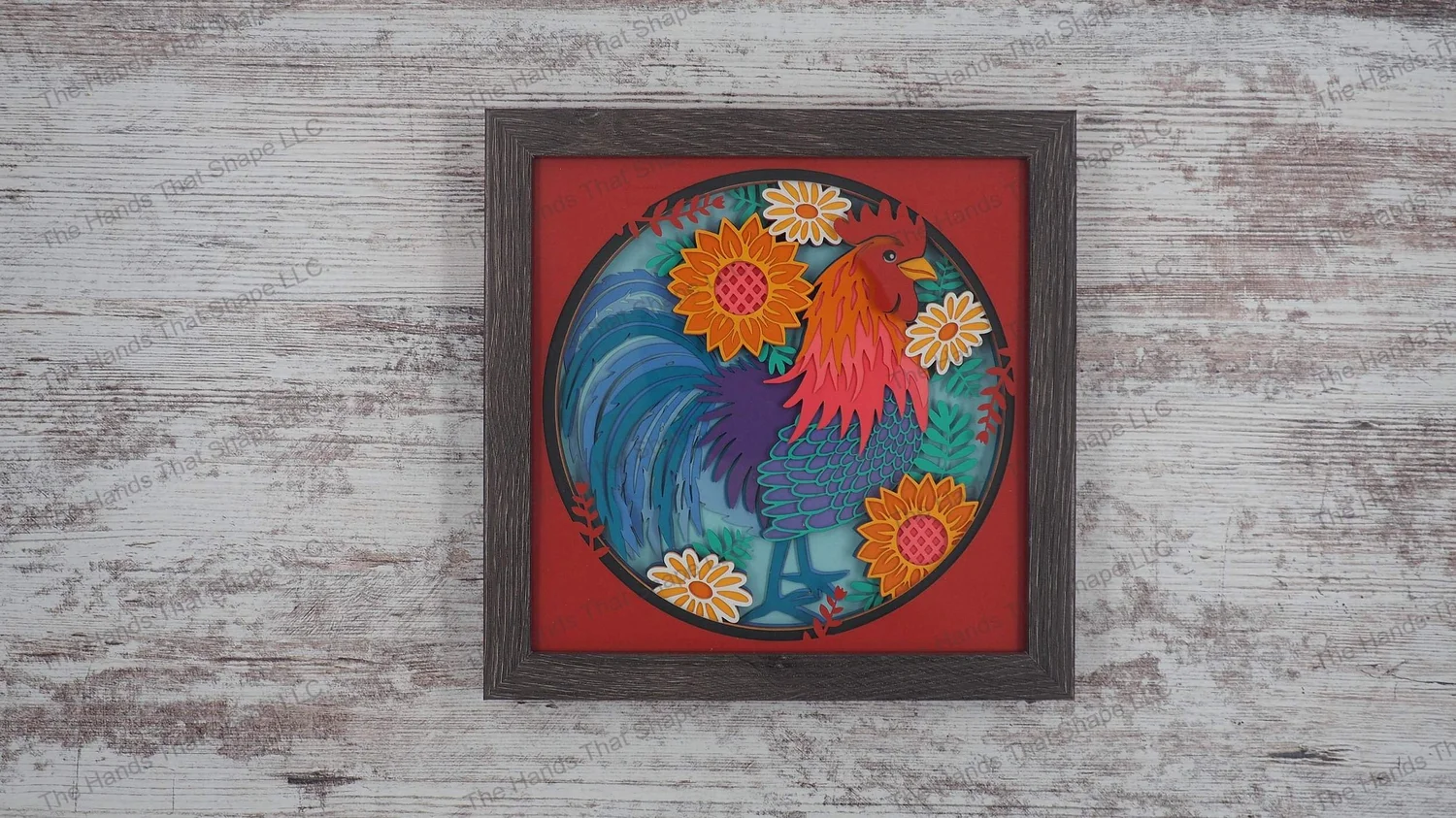 Boho Flowers Layered Paper Art Shadow Box