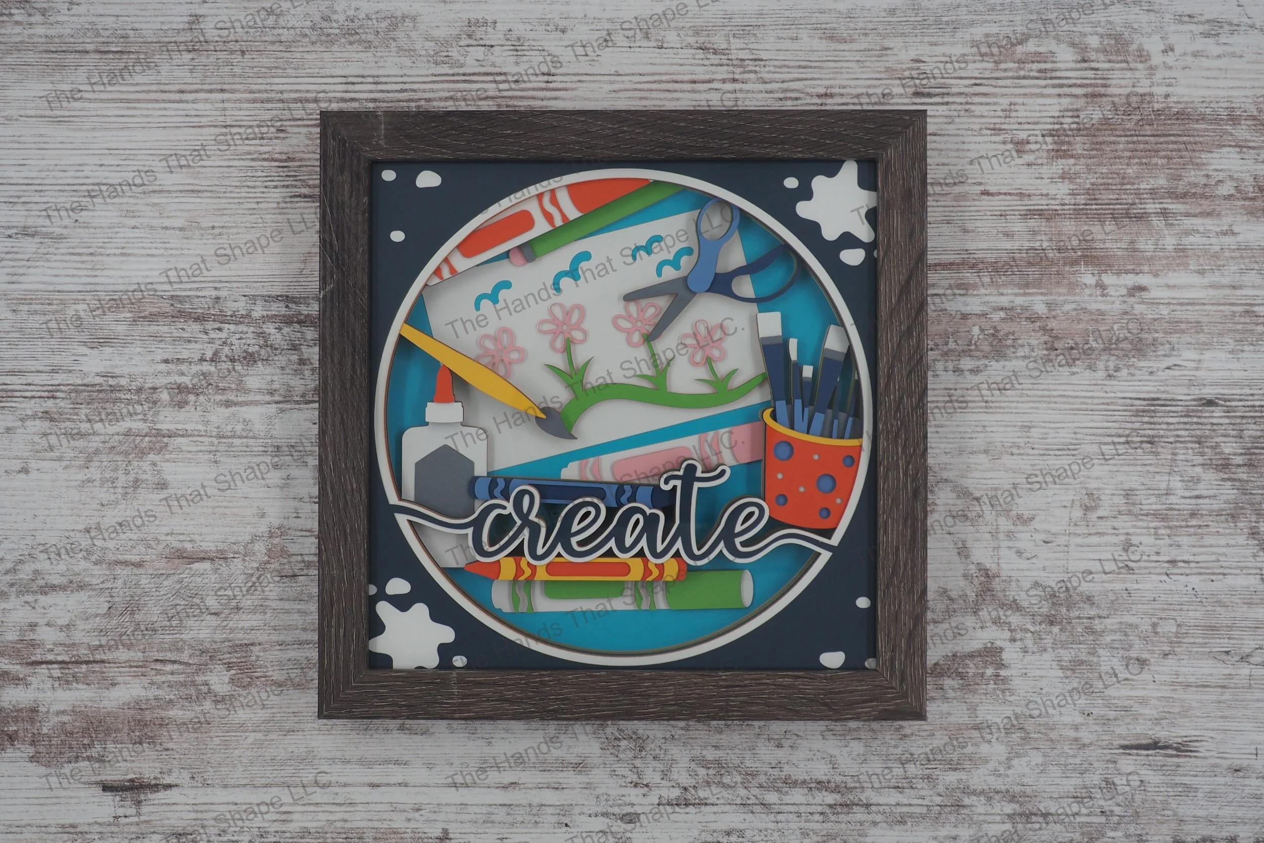 Deer Silhouette Layered Paper Art Shadow Box