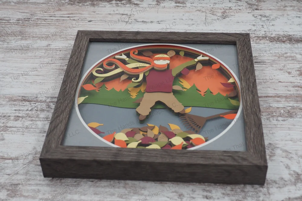 Firefighter Layered Paper Art Shadow Box