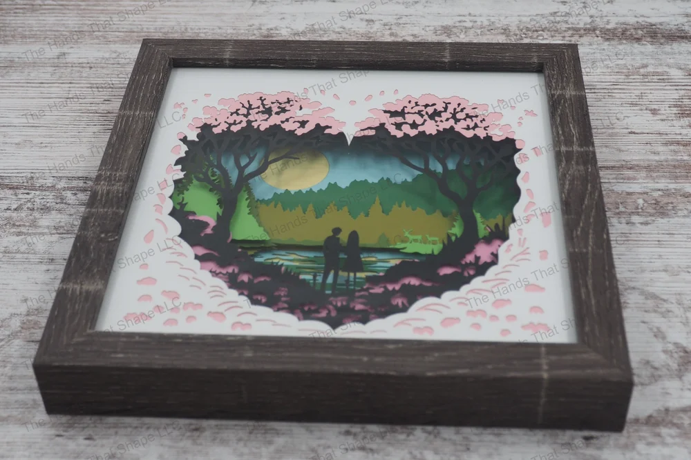 Peacock Layered Paper Art Shadow Box