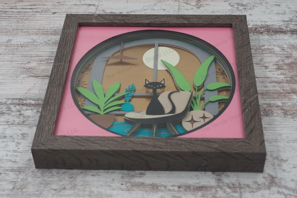 Sunflower "Home" Layered Paper Art Shadow Box