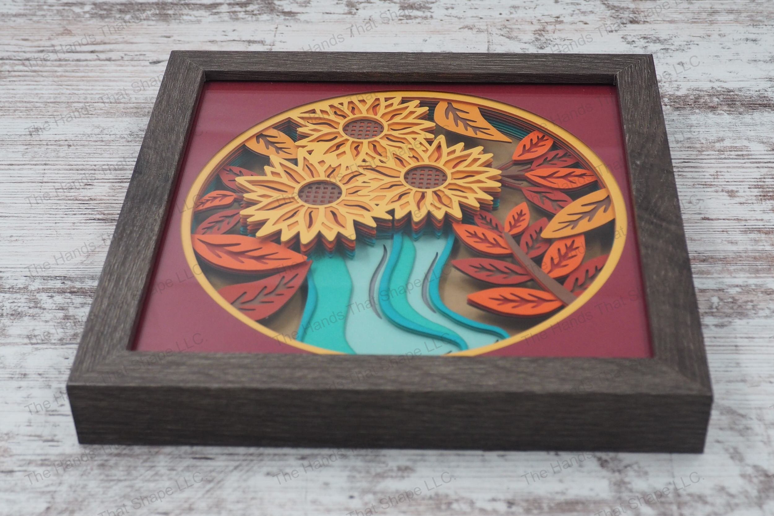 Seahorse Layered Paper Art Shadow Box