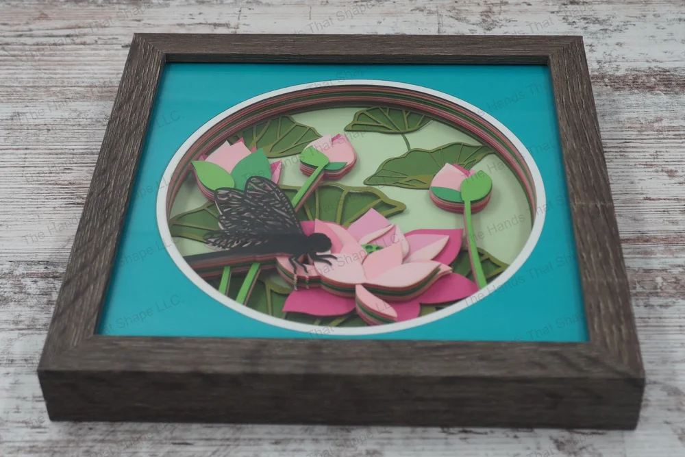 Reeling Fisherman Layered Paper Art Shadow Box
