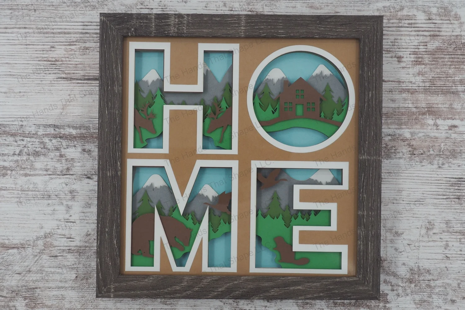 Cardinal and Pinecone Layered Paper Art Shadow Box