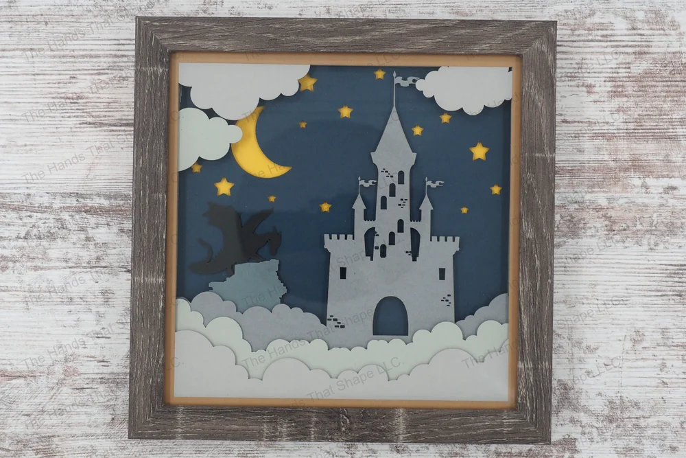 Peacock Layered Paper Art Shadow Box