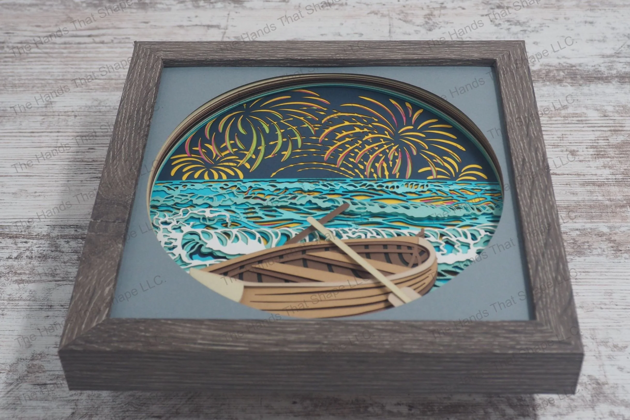 Northern Lights Layered Paper Art Shadow Box