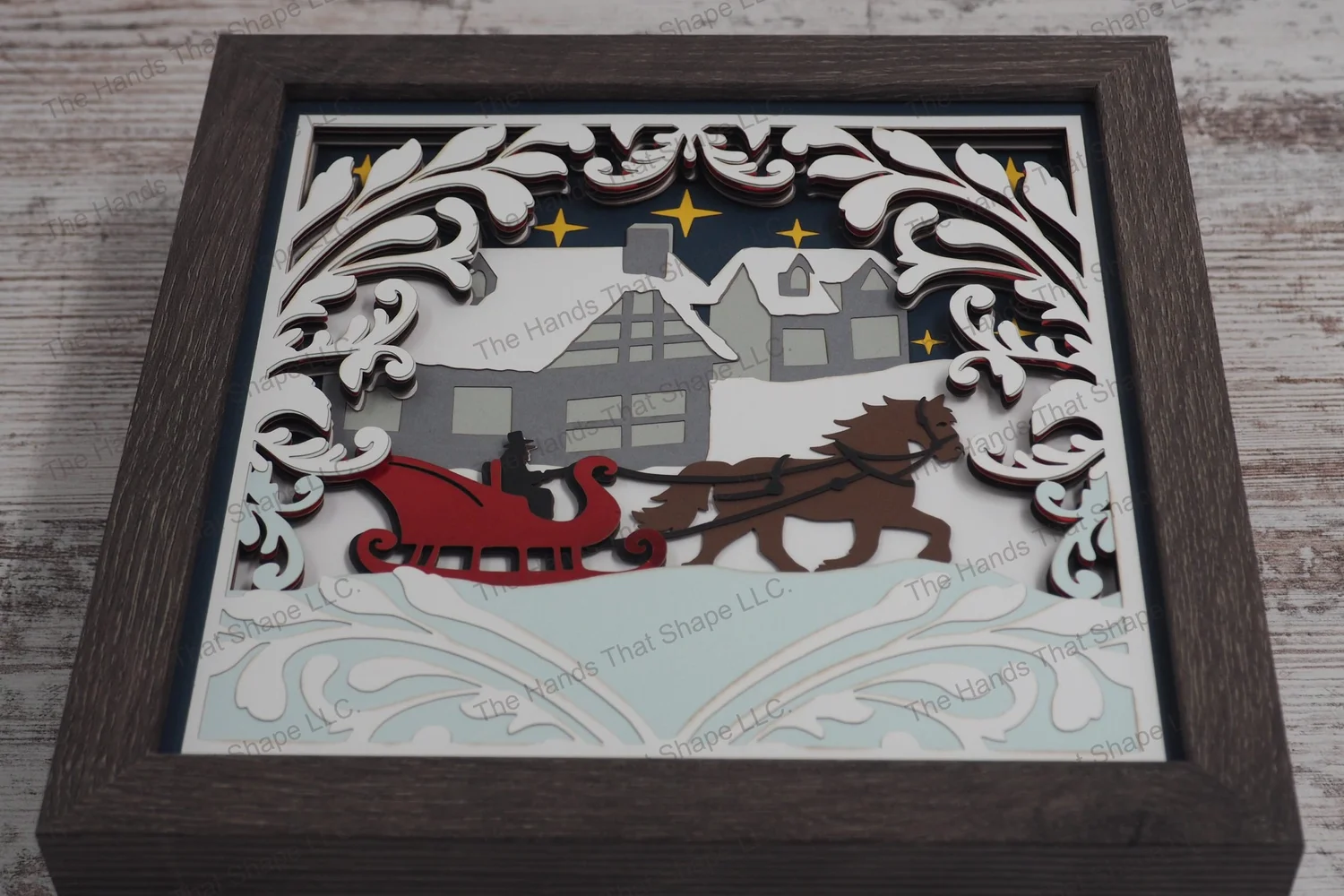 Seahorse Layered Paper Art Shadow Box